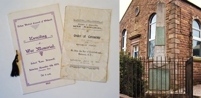 Chorley Pals Memorial - World War 1 Memorial unveiling programmes donated